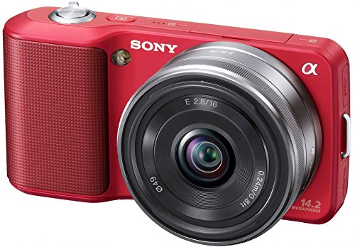 Sony Alpha NEX NEX3A/R Digital Camera with 16mm F2.8 Lens (Red)