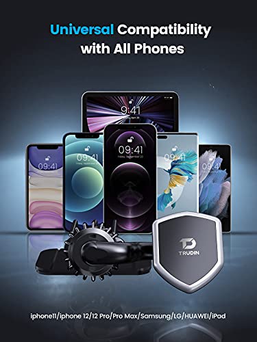 【Military-Grade Magnetic Vent Hook】 Phone Holder for Car【Ultra Sturdy】 Hands-Free Car Phone Holder Mount【Sharp Turns & Bumpy Roads Friendly】 Compatible with iPhone, Samsung,All Smartphones (Long Arm)