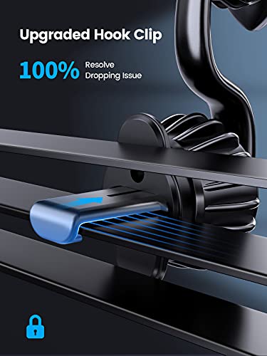 【Military-Grade Magnetic Vent Hook】 Phone Holder for Car【Ultra Sturdy】 Hands-Free Car Phone Holder Mount【Sharp Turns & Bumpy Roads Friendly】 Compatible with iPhone, Samsung,All Smartphones (Long Arm)