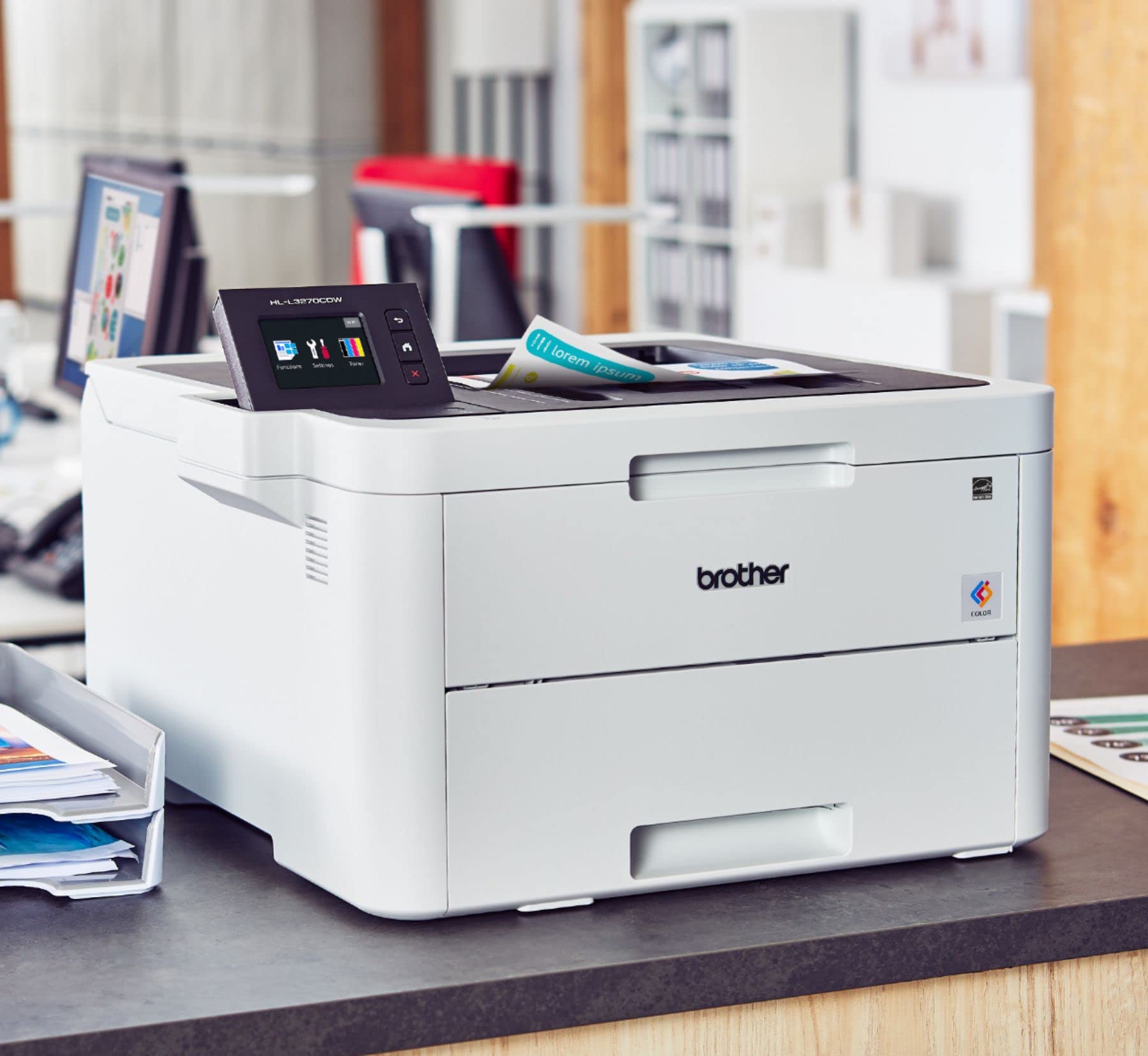 Brother HL-L32 70CDW Wireless Color Laser Printer, 2.7” Color Touch, 25ppm, up to 600 x 2400 dpi, Automatic Duplex (2-Sided), Durlyfish