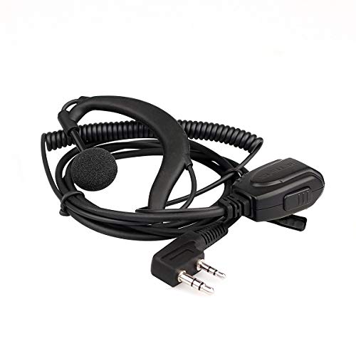Retevis Soft Earhook Walkie Talkie Earpiece with Mic, Coil Tube, Compatible RT22 RT21 RT68 RT22S H-777S RT15 RB29 Baofeng UV-5R Two Way Radio, G-Type Two Way Radio Earpiece 2 Pin(1 Pack)