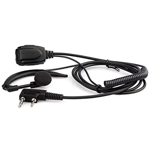 Retevis Soft Earhook Walkie Talkie Earpiece with Mic, Coil Tube, Compatible RT22 RT21 RT68 RT22S H-777S RT15 RB29 Baofeng UV-5R Two Way Radio, G-Type Two Way Radio Earpiece 2 Pin(1 Pack)