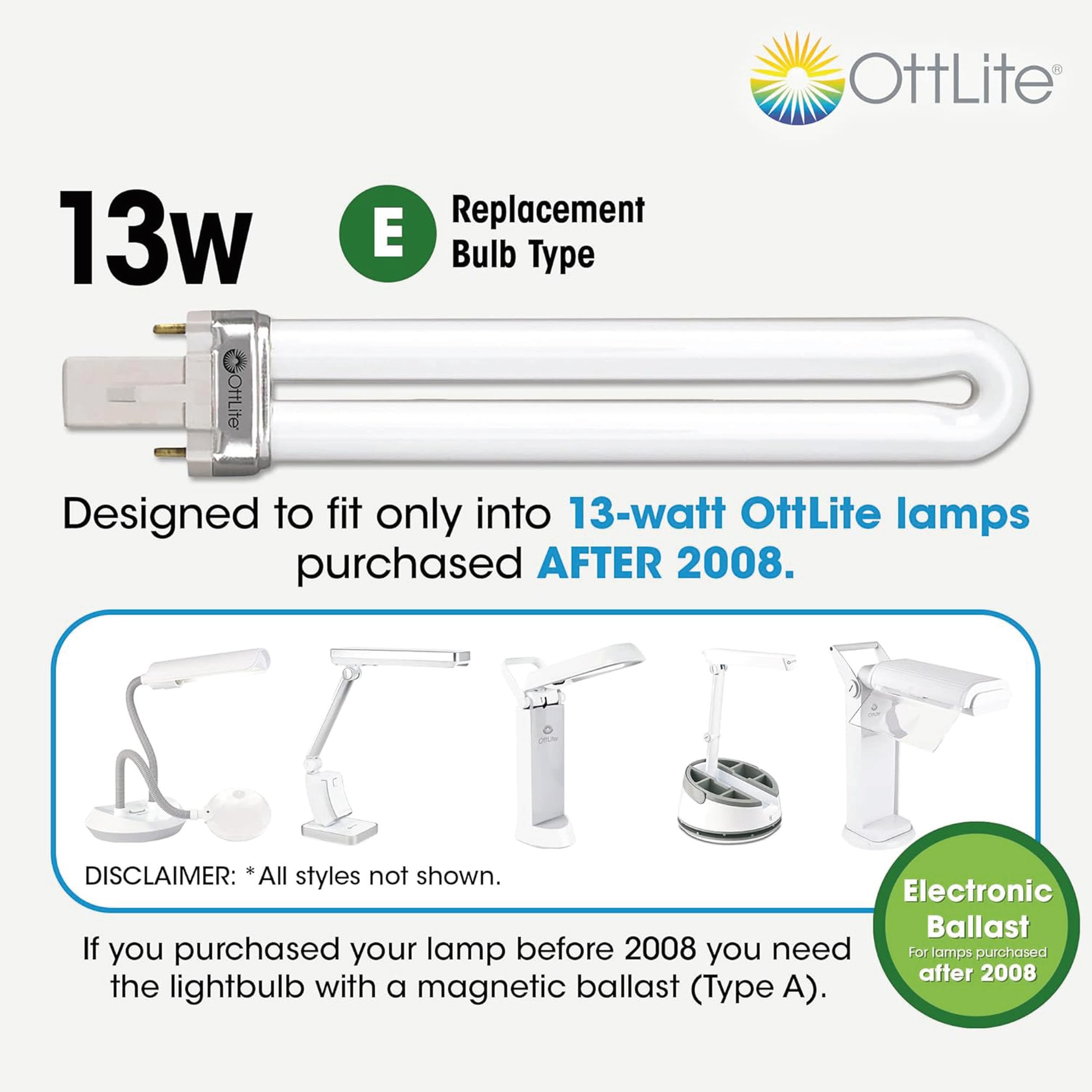 OttLite Folding Task Lamp, White – Multi-Position Shade, Fold-Up Design, Portable Handle, Low Heat & Low Glare Illumination, Fits on Desks & Workstations