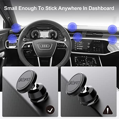 IKOPO [2 Pack] 【Metal】 Magnetic Phone Holder for Car Dashboard, Universal Cell Phone Mount for Car with Strong Magnet
