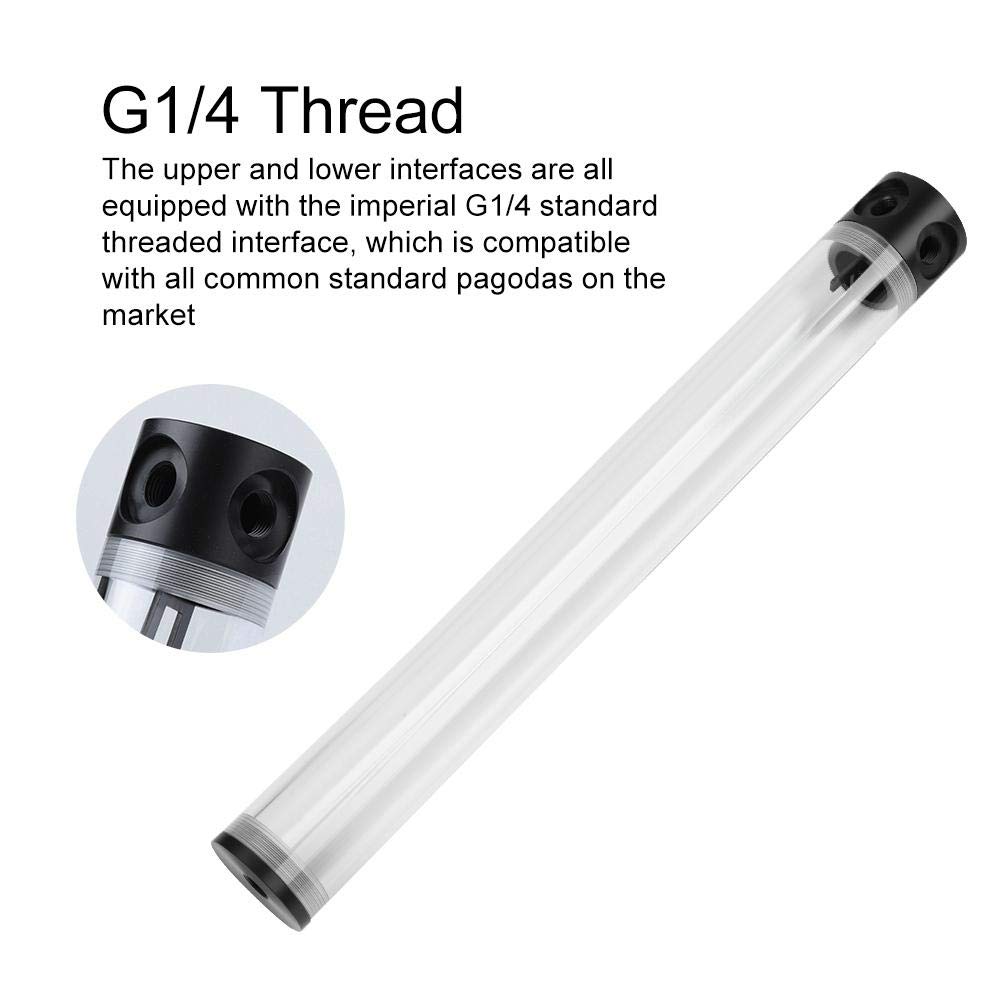 Yoidesu CPU Cooling Heat Exchanger Water Pump Tank 50mm Diameter Cylinder Water Cooling Tank G1/4 Thread Computer DIY Cylinder Water Tank for CPU Cooling Multiple Length(400mm)