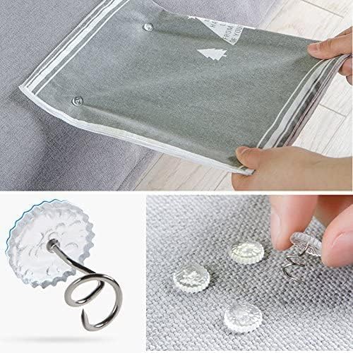 Attmu 50 Pcs Upholstery Tacks Headliner Pins Clear Heads Twist Pins for Slipcovers and Bedskirts, 0.5 Inches Bed Skirt Pins