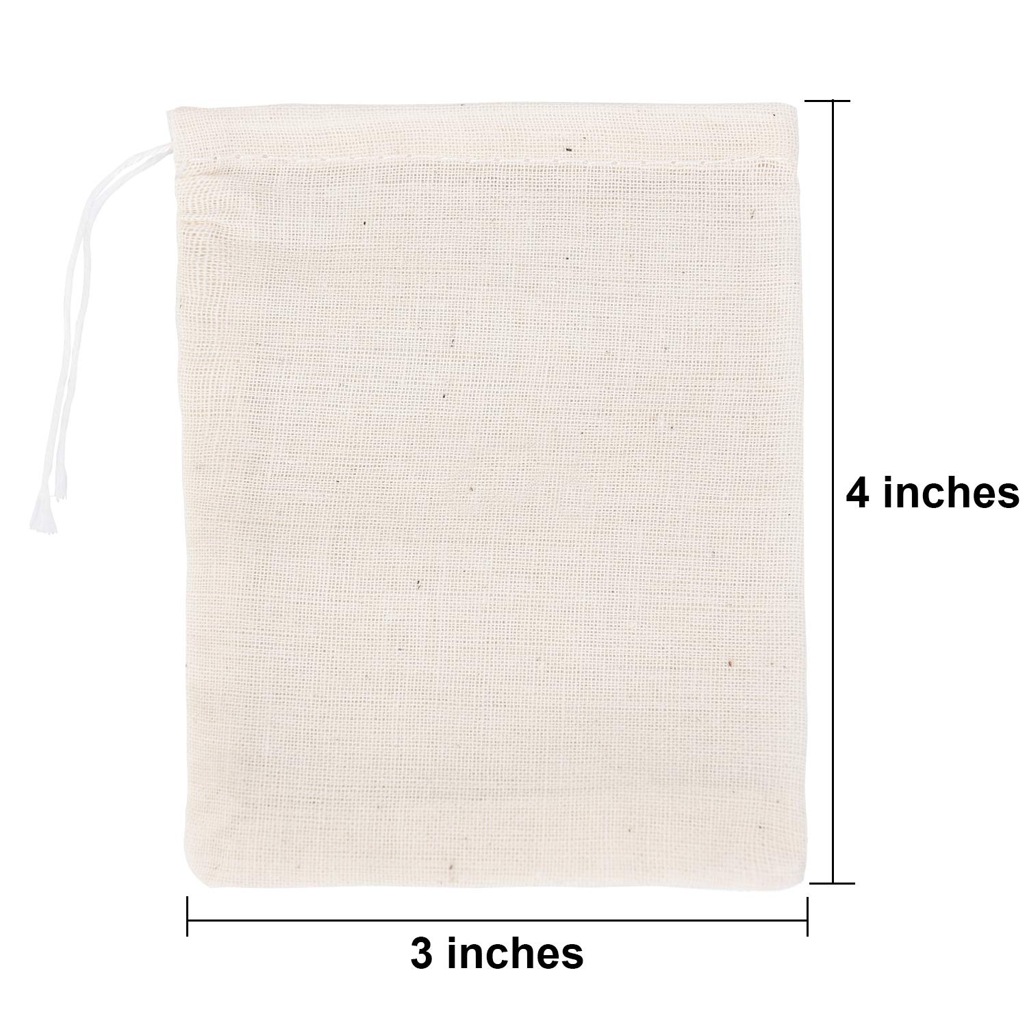 Tatuo 400 Pieces Muslin Bags Drawstring Pouch Gift Bags with Drawstring for Party Supplies Daily Use (6 by 4 Inch)