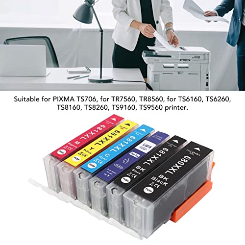 FTVOGUE Multi Color Ink Cartridge Printer Cartridge Replacement for PIXMA TS706 TR7560 TR8560 TS6160 TS6260 (BK BK C M Y PB)