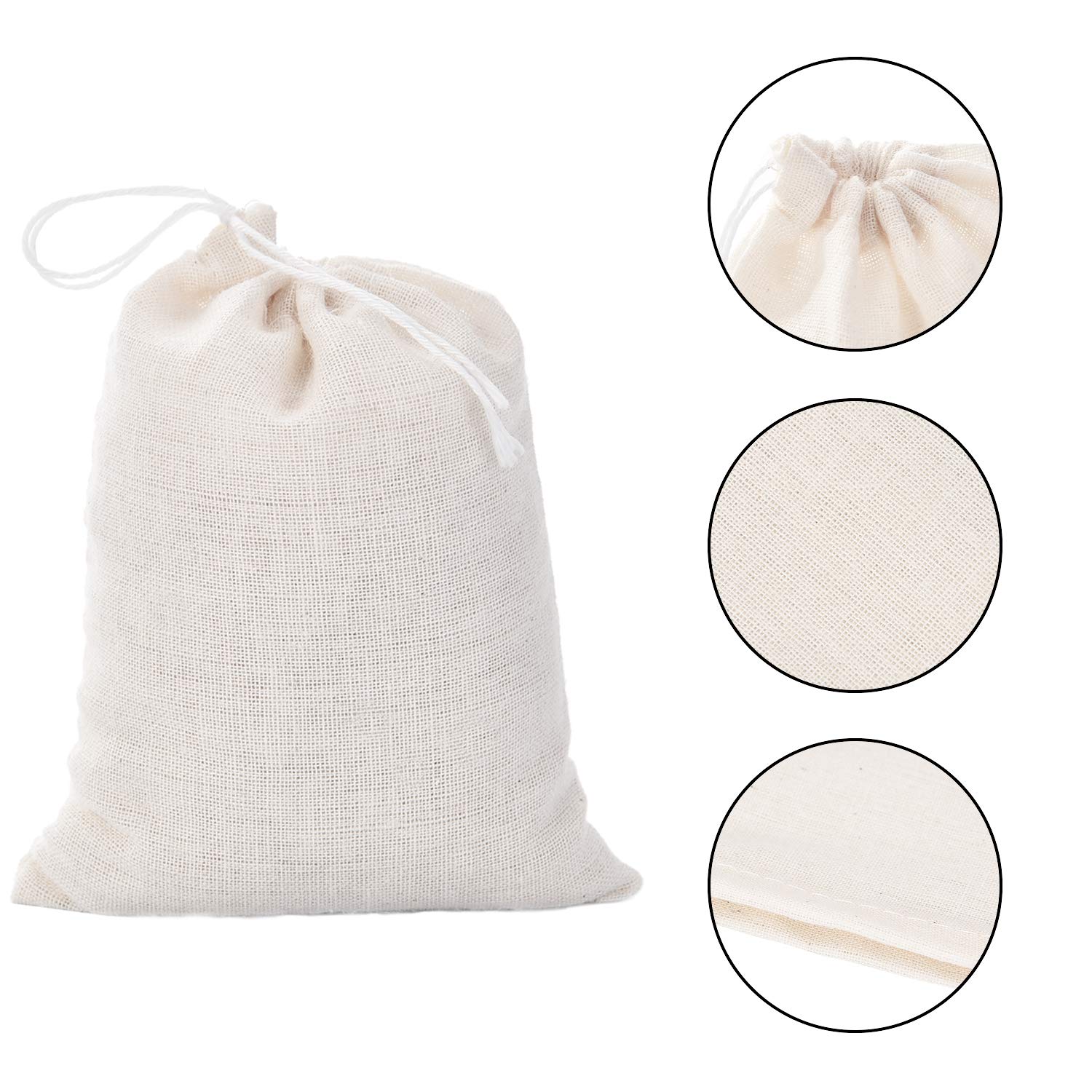 Tatuo 400 Pieces Muslin Bags Drawstring Pouch Gift Bags with Drawstring for Party Supplies Daily Use (6 by 4 Inch)