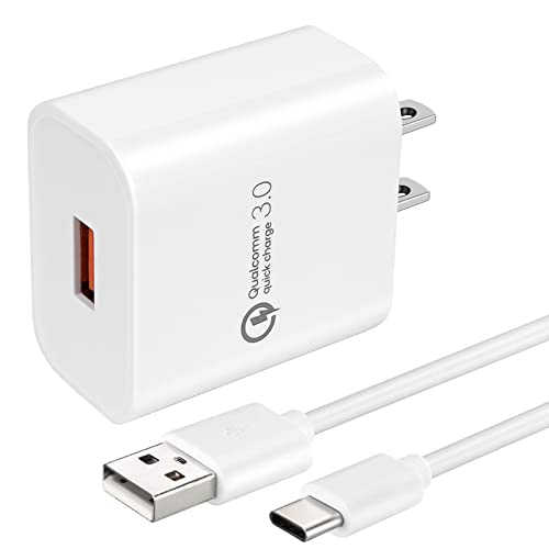 TPLTECH Quick Charge 3.0 Fast Charger Compatible for Samsung Galaxy A10E A20E A20S A30S A50S A51,A20 A30 A40 A50 A70 A80,Galaxy Note 9 8,S8 S9 S10 Plus,LG Q51 K51S K61 G8X G7,5Ft Type C Cord