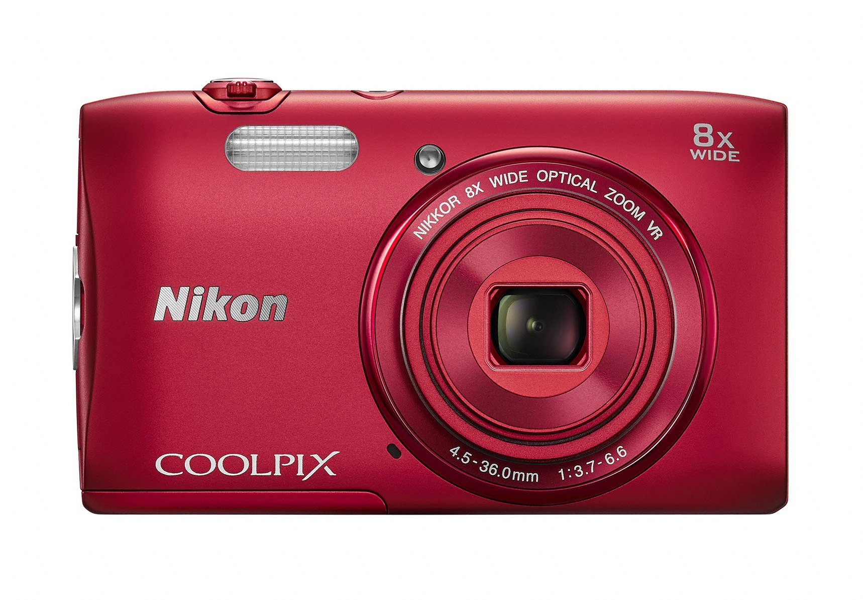 Nikon COOLPIX S3600 20.1 MP Digital Camera with 8x Zoom NIKKOR Lens and 720p HD Video (Red) (Discontinued by Manufacturer)