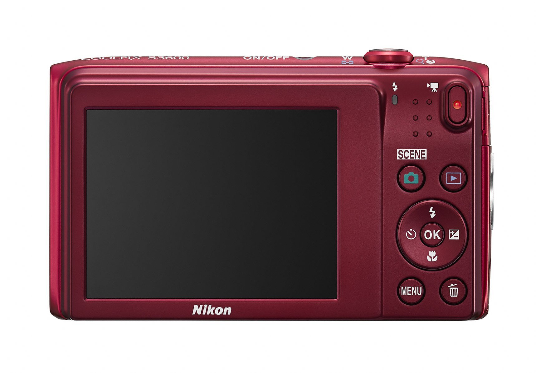 Nikon COOLPIX S3600 20.1 MP Digital Camera with 8x Zoom NIKKOR Lens and 720p HD Video (Red) (Discontinued by Manufacturer)