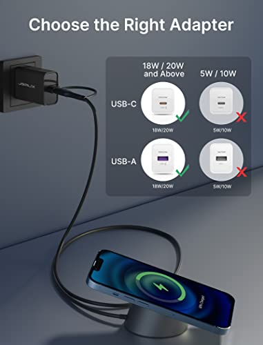 JSAUX Magnetic Wireless Charger Station Compatible with Mag-Safe Charger/iPhone 14/iPhone 14 Pro/iPhone 14 Plus/iPhone 14 Pro Max/iPhone 13/13 Pro/13 Pro Max/13 Mini/iPhone 12, Mag Charger Space Grey