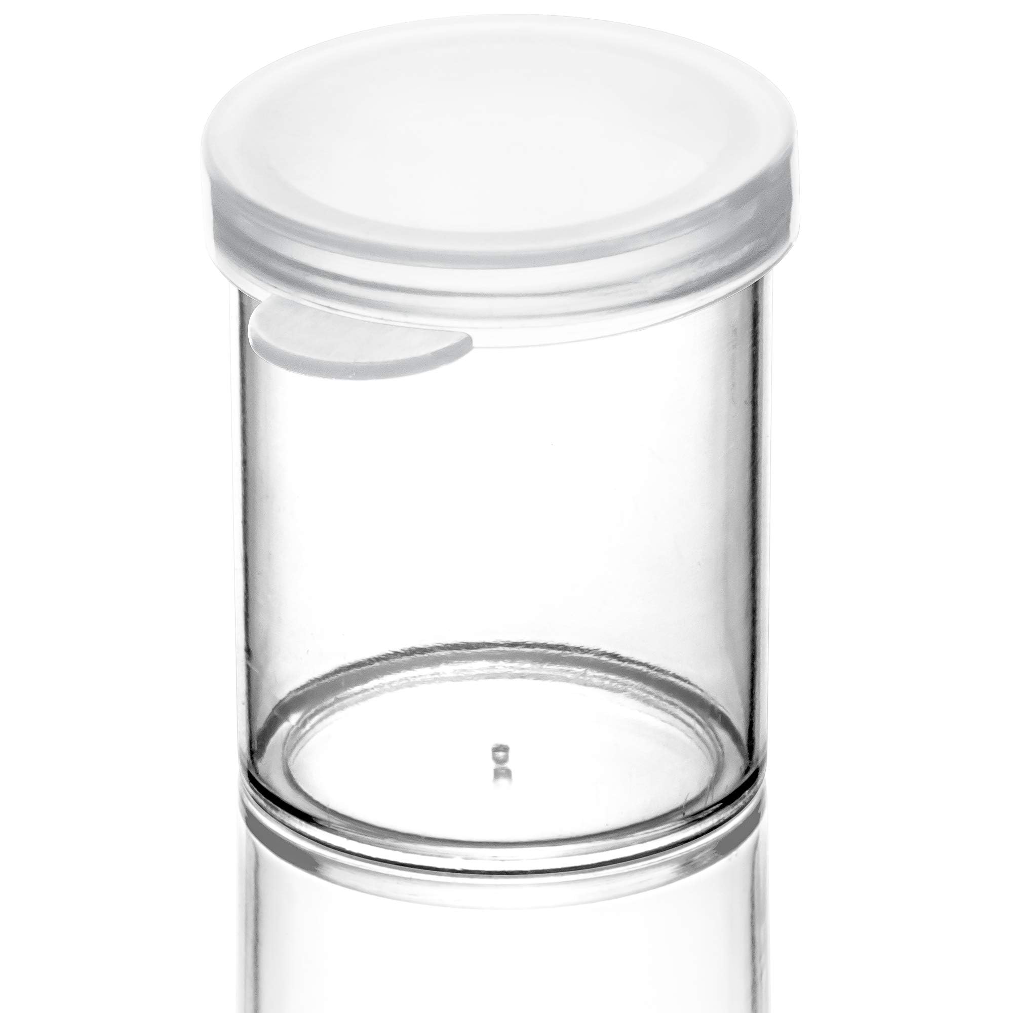 DecorRack 40 Plastic Mini Containers with Lids, 0.5oz, Craft Storage Containers for Beads, Glitter, Slime, Paint or Seed Storage, Small Clear Empty Cups with Lids (40 Pack)