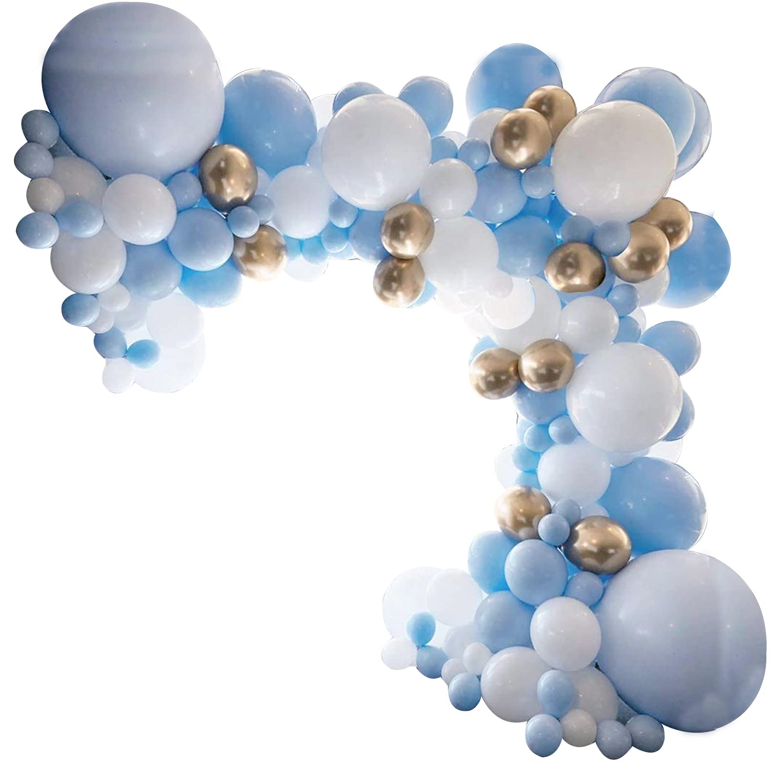 Blue White Gold Balloon Arch Garland Kit - 127pcs Latex Balloons Set for Graduation Wedding Birthday Baby Shower Party Decoration