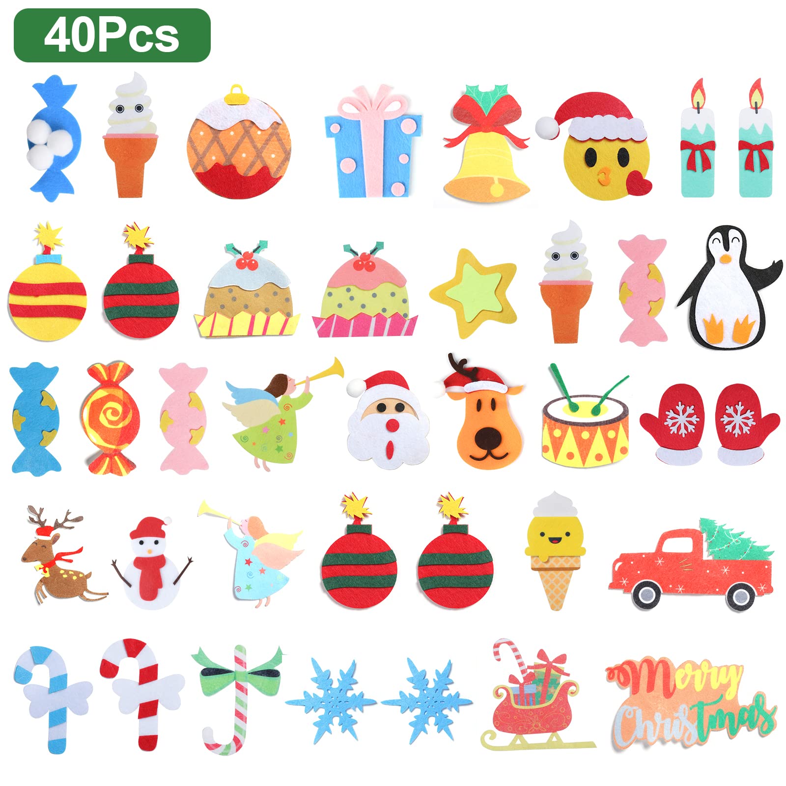Felt Christmas Tree - 3.5 FT Wall Felt Christmas Tree for Kids with 40 Pcs Ornaments, DIY Xmas Gifts for Christmas Decorations