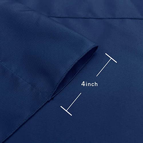 Hiasan Navy Blue Backdrop Curtains for Parties, Polyester Photography Backdrop Drapes for Family Gatherings, Wedding Decorations, 5ftx10ft, Set of 2 Panels