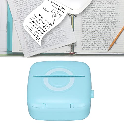 EBTOOLS Pocket Phone Printer, 200DPI Mini Portable Thermal Printing Machine, Black and White, with Printing Paper, for Picture, Memo, Blessing, Schedule, Label(Blue)