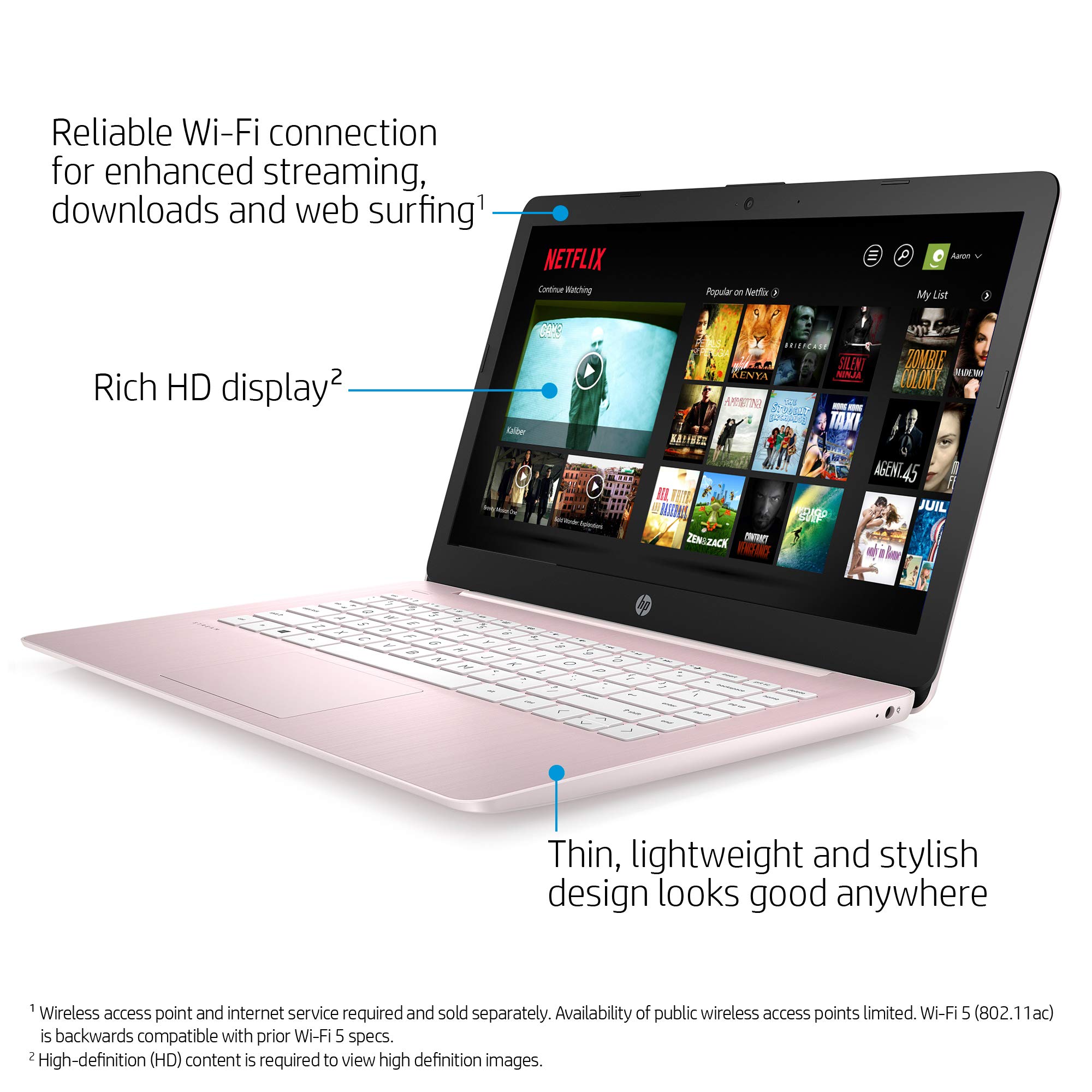 HP Stream 14in Display Intel Celeron N4000 4GB RAM 64GB eMMC Win 10 Rose Pink (Renewed)
