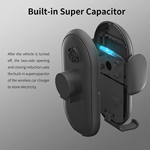 Wireless Car Charger Mount,Infrared Smart Sensor 15W Fast Charging,Kharly Fashion Auto Clamping Phone Holder for Car Vent Phone Mount Wireless Charger for iPhone 14/13/12/11 Pro Max/S22 Ultra(Black)