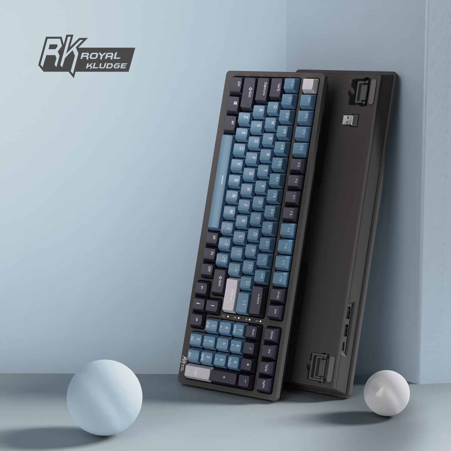 RK ROYAL KLUDGE RK98 Wireless Mechanical Keyboard, Triple Mode 2.4G/BT5.1/USB-C Hot Swappable Mechanical Keyboard with Number Pad, Pre-lubed Switches RGB Backlit Gaming Keyboard, Software Support