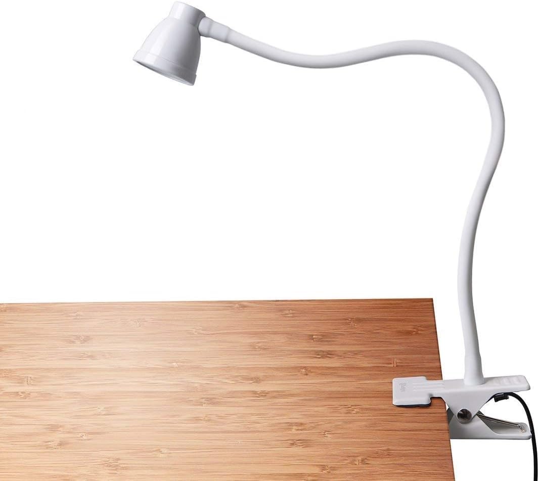 CeSunlight Clip on Reading Light, Clamp Lamp for Desk, 3000-6500K Adjustable Color Temperature, 6 Illumination Modes, 10 Led Beads(White)