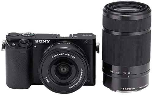 Sony Alpha a6000 Black Interchangeable Lens Camera with 16-50mm and 55-210mm Sony E-Mount Lenses - International Version (No Warranty)