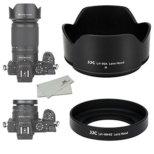 (1+1) Screw on + Bayonet Lens Hood Shade for Nikon Z30 Z50 Z fc Dual Lens Kit (Nikkor Z DX 16-50mm & 50-250mm) Replaces HN-40 and HB-90A Lens Hood