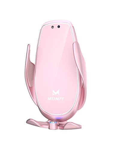 MEIMFY Wireless Car Charger Mount,Auto Clamping Air Vent Phone Holder for Car,New Upgraded Model,15W Qi Fast Charging/Magnetic DC Charging for All Mobile Phones,iPhone,Samsung,Pixel