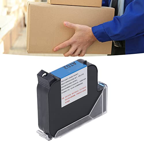 Fafeicy AT02 42ML Handheld Inkjet Printer Cartridge, Quick Dry 25.4mm Black Coding Cartridge, for Printing on Absorbent and Non Absorbent Materials