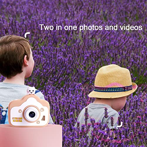 Children's Hd Front and Rear Dual Camera 2000w Mini 2.0 Inch Camera Camera Video Game Music Integration Including 32g Memory Card,Easy to Use,Durable