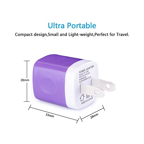 Wall Charger 5Pack, Home Travel USB Power Adapter Wall Charger Plug Charging Block Cube for iPhone 14 13 12 11 Pro Max/10/SE/Xs/XR/X/8/7/6/6S Plus,Samsung Galaxy S21 S20 S10 A12 A32,LG,Kindle,Android