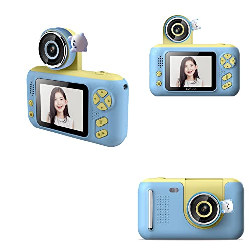 Christmas Children's Digital Camera 3-10 Years Old Christmas Birthday Gift 2.4 Inch 1080P Toddler Camera Portable Handheld Reversible Children's Digital 32GB Memory Camer, Gift for