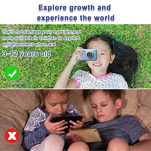 Christmas Children's Digital Camera 3-10 Years Old Christmas Birthday Gift 2.4 Inch 1080P Toddler Camera Portable Handheld Reversible Children's Digital 32GB Memory Camer, Gift for