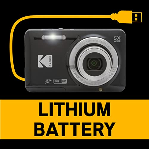 KODAK PIXPRO Friendly Zoom FZ55-BK 16MP Digital Camera with 5X Optical Zoom 28mm Wide Angle and 2.7" LCD Screen (Black)