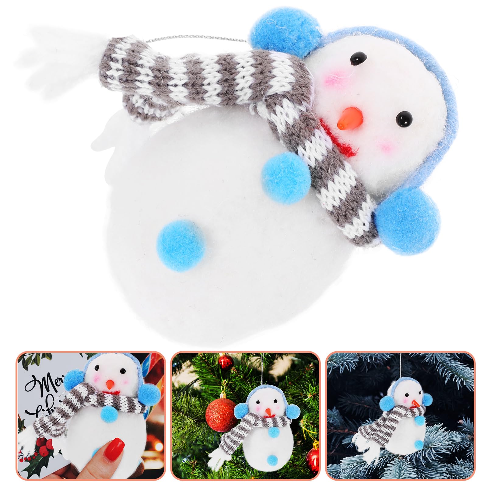 LUOZZY Christmas Snowman Hanging Ornaments Xmas Felt Snowman Doll Christmas Tree Hanging Ornament Xmas Gifts for Kids