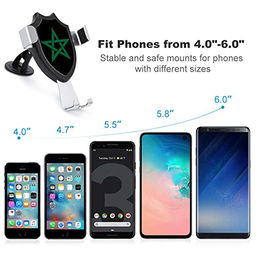 Morocco Flag Map Car Phone Holder Mount Universal Cellphone Vent Clamp for Dashboard Windshield Stand
