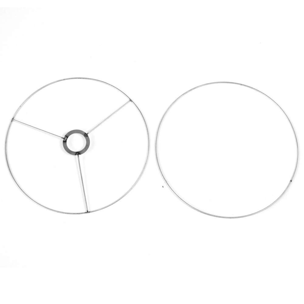 I Like That Lamp Wire Lamp Shade Rings with European Fitter (12β Diameter), Includes 2 Galvanized Steel Silver Drum Rings, Make DIY Table/Floor/Pendant Lamps, Compatible with most IKEA & Target Lamps