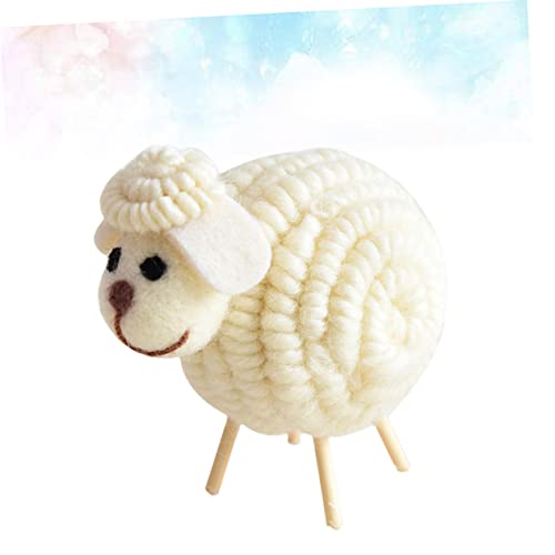ifundom Cake Decoration Hand Made Felt Sheep Christmas Tree Hanging Sheep Mini Lamb Christmas Desktop Adornment Ornament Sheep Dining Table Decor Bamboo Christmas Socks Mutton White