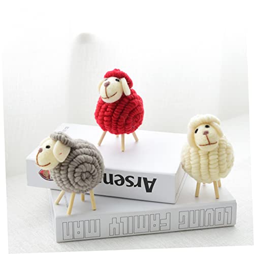 ifundom Cake Decoration Hand Made Felt Sheep Christmas Tree Hanging Sheep Mini Lamb Christmas Desktop Adornment Ornament Sheep Dining Table Decor Bamboo Christmas Socks Mutton White