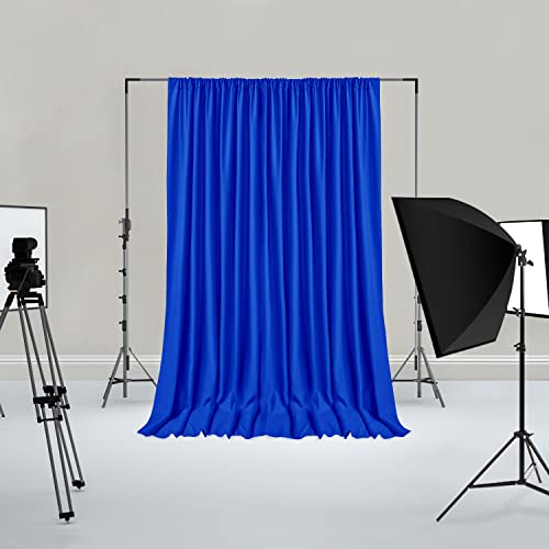 Hiasan Neon Blue Screen Backdrop Curtains for Parties, Polyester Photography Backdrop Drapes for Family Gatherings, Wedding Decorations, 5ftx10ft, Set of 2 Panels