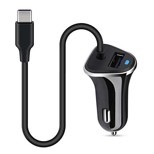 USB Type C Car Charger,Quick Charge 3.4A USB Car Adapter with 3ft Type C Charging Cable for Samsung Galaxy S23 Ultra S22 S21 S20 A10e A20 A50 A51 A52 A70 S10 S9 S8 Plus,Note 20/10,LG G8 G7 V40 V35 V60