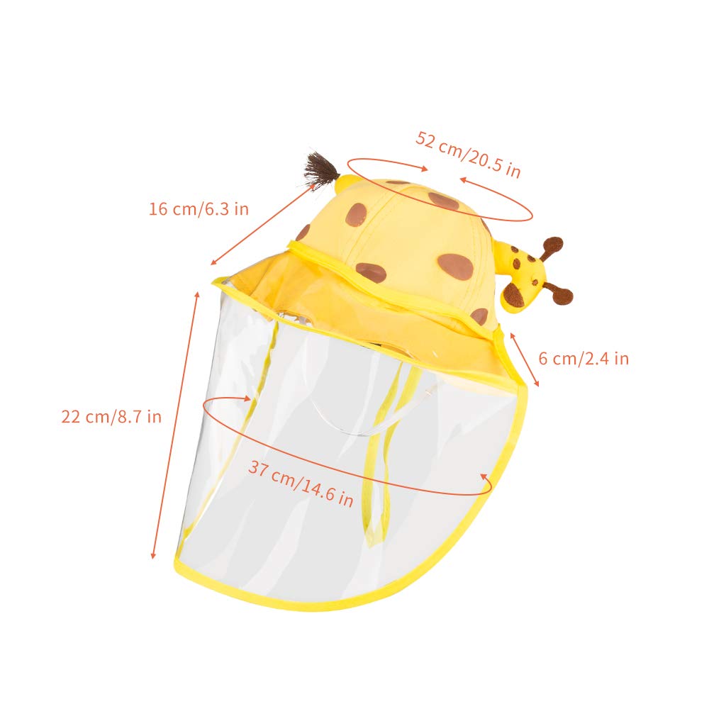 Kids Boys Girl Dustproof Sun Hat Cotton Packable Visor Hat Summer Anti UV Sun Hats Detachable Protective Cover Toddler Bucket Hat, 0-5Y Yellow