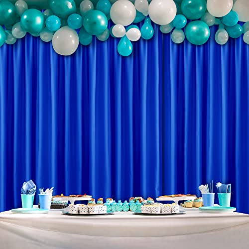Hiasan Neon Blue Screen Backdrop Curtains for Parties, Polyester Photography Backdrop Drapes for Family Gatherings, Wedding Decorations, 5ftx10ft, Set of 2 Panels