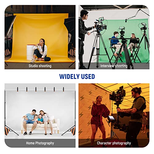 NEEWER Backdrop Stand 10ft x 7ft, Adjustable Photo Studio Backdrop Support System for Wedding Parties Background Portrait Photography with 4 Crossbars, 6 Clamps, 2 Orange Sandbags and Carrying Bag