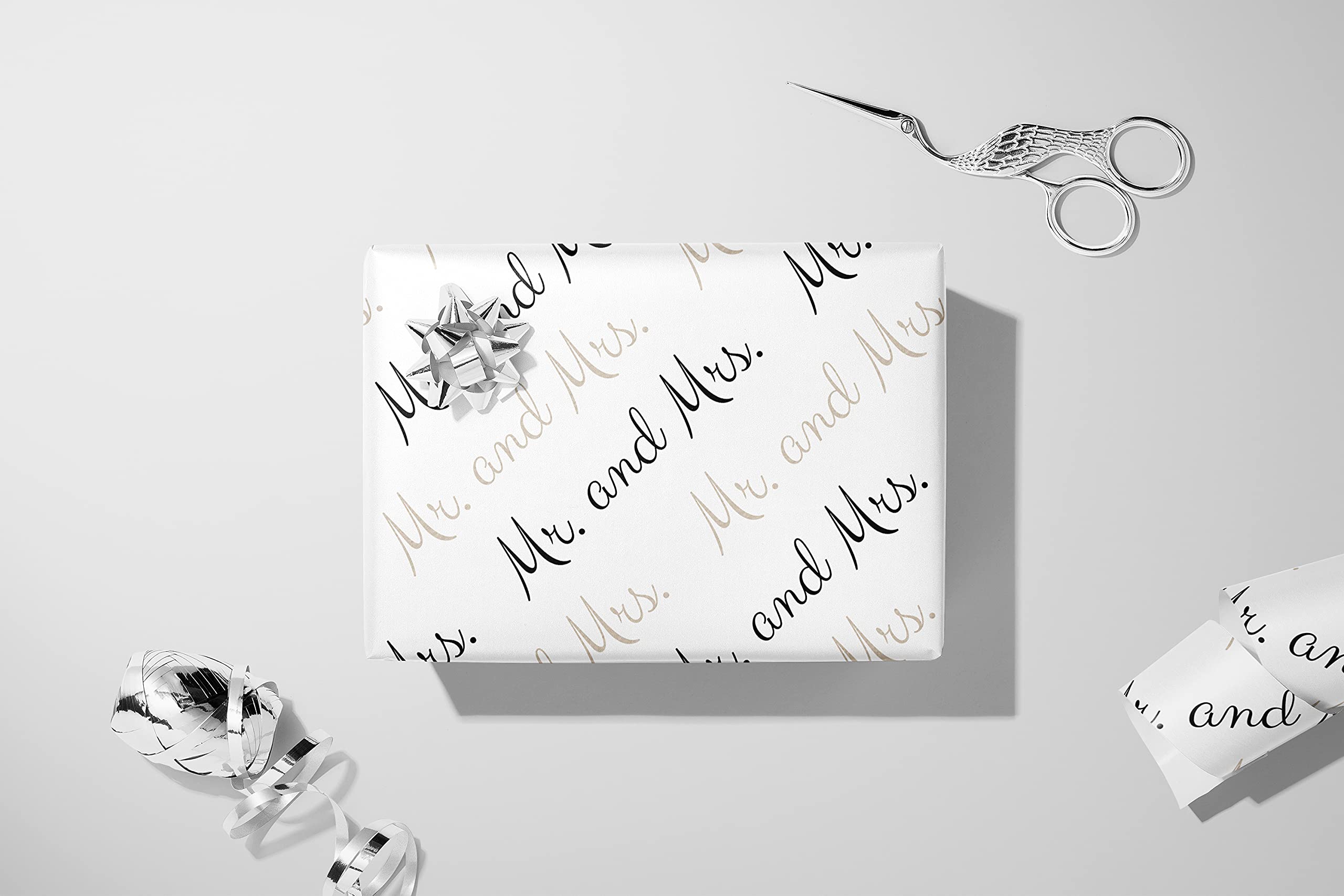 Mr. and Mrs. Wedding Gift Wrap - 24"x10'
