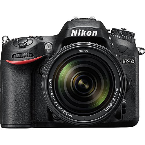 Nikon D7200 24.2MP DSLR Digital Camera with 18-140mm VR Lens (1555) Deluxe Bundle with 64GB SD Card + Large Camera Bag + Filter Kit + Spare Battery + Telephoto Lens (Renewed)