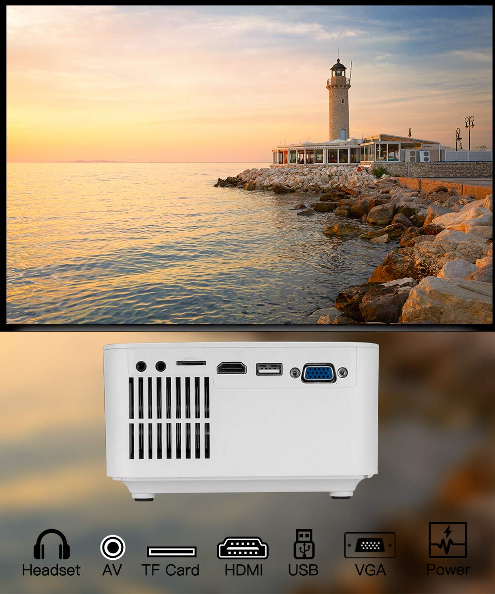 Luby Portable Movie Projector with Free Projector Screen Perfect for Fun Camping Neighborhood Gathering Backyard Movie