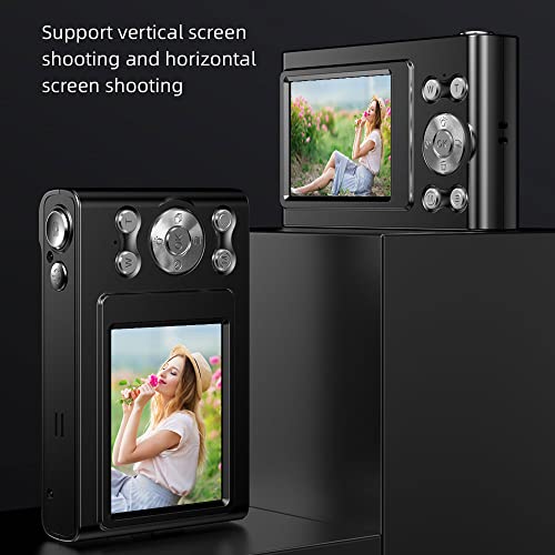 Camnoon 4K Digital Camera 48MP 2.4 Inch IPS Screen Auto Focus 16X Digital Zoom Anti-Shake Face Detect Smile Capture Built-in Flash & Battery with 32GB Memory Card for Kids Teens