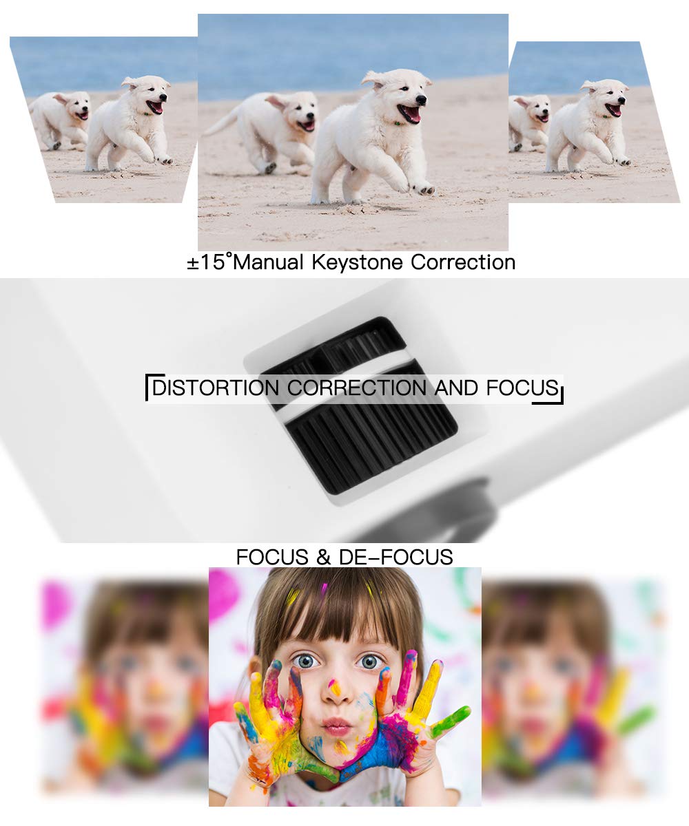 Luby Portable Movie Projector with Free Projector Screen Perfect for Fun Camping Neighborhood Gathering Backyard Movie